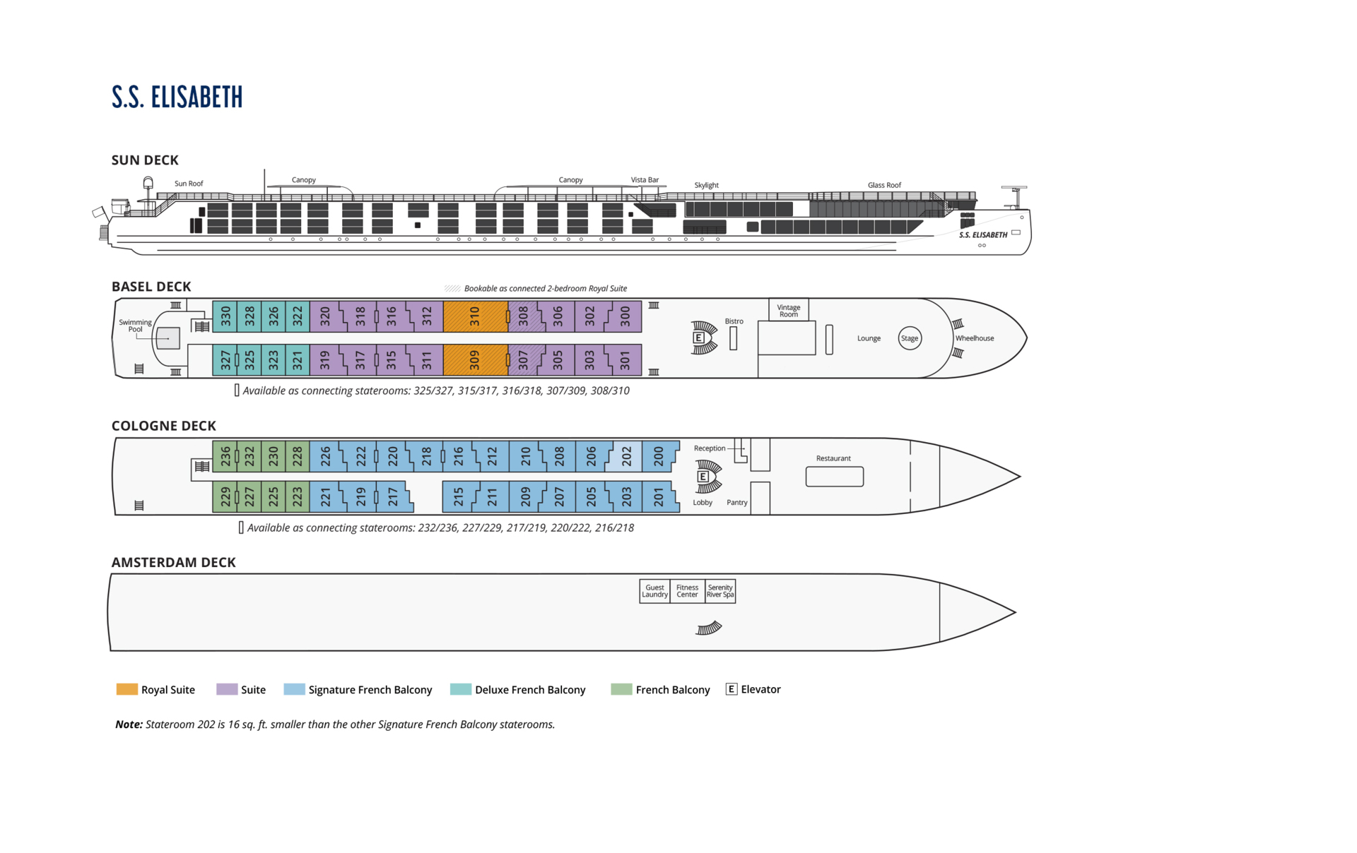 Deck Plan | S.S. Elisabeth | Uniworld River Cruises