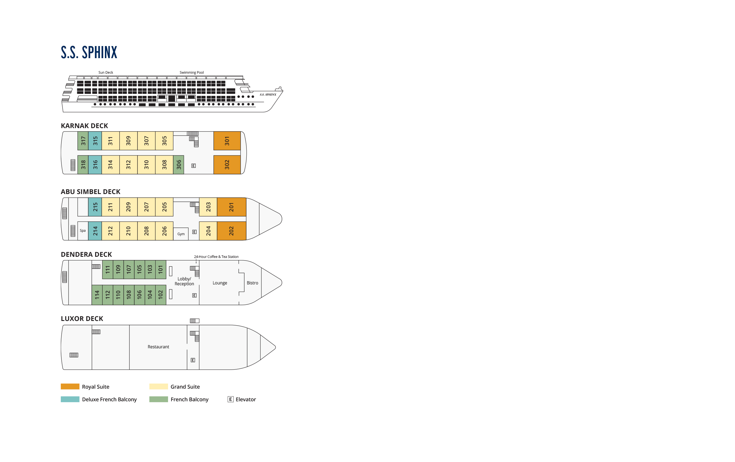 Deck Plan | S.S. Sphinx | Uniworld River Cruises